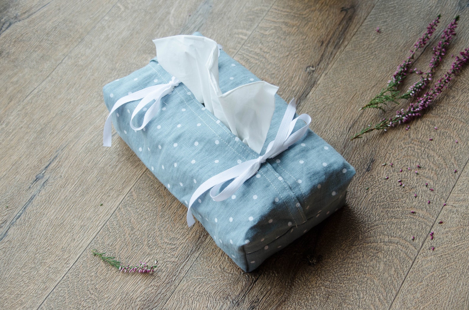 Natural Linen Tissue Box Cover Made of Washed Linen Water | Etsy