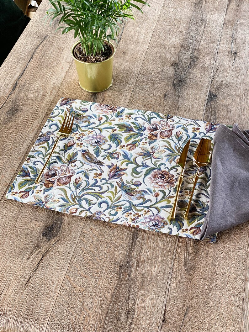 Classy Jacquard Placemats, Dining Table Set, Elegant Place Setting ...