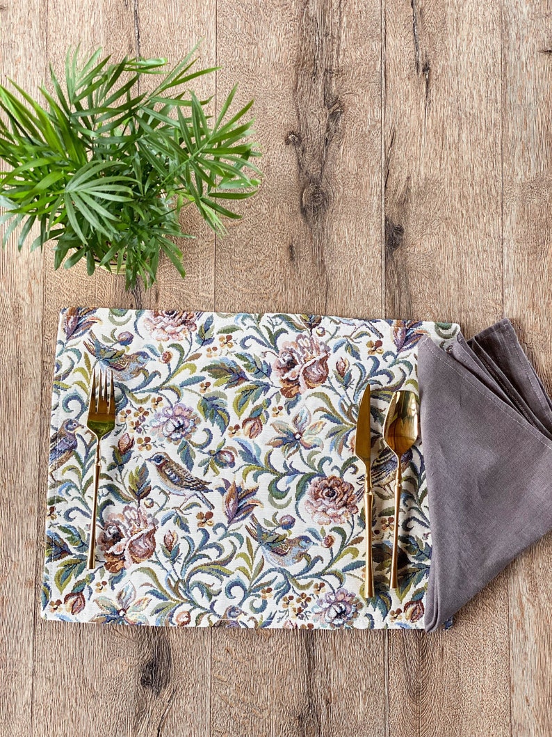 Classy Jacquard Placemats, Dining Table Set, Elegant Place Setting ...