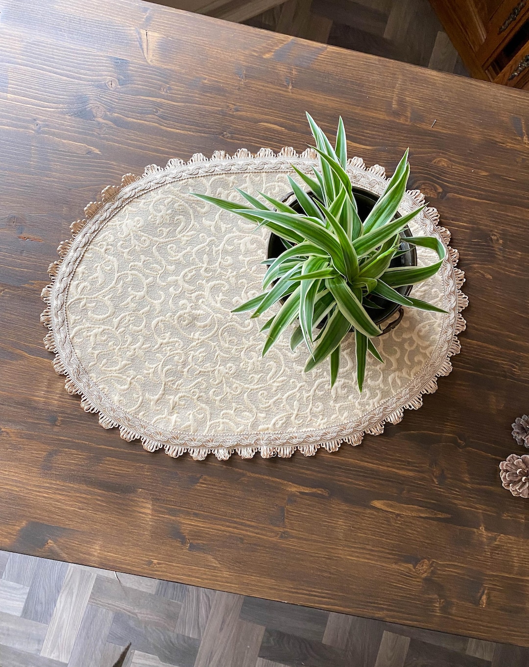 Oval Centerpiece Mat for Coffee Table, Classic Table Placemat With ...