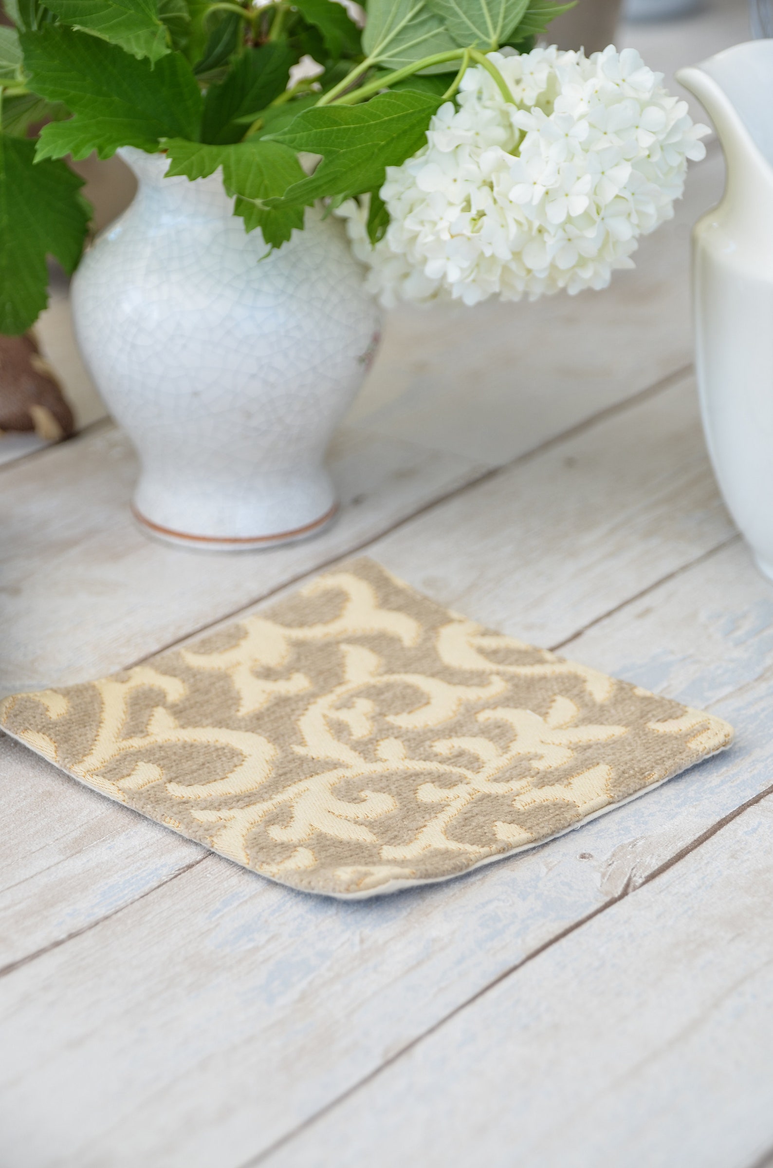 Beige Tapestry Set of Coasters 4 Pcs, Washing Machine Friendly, Soft ...