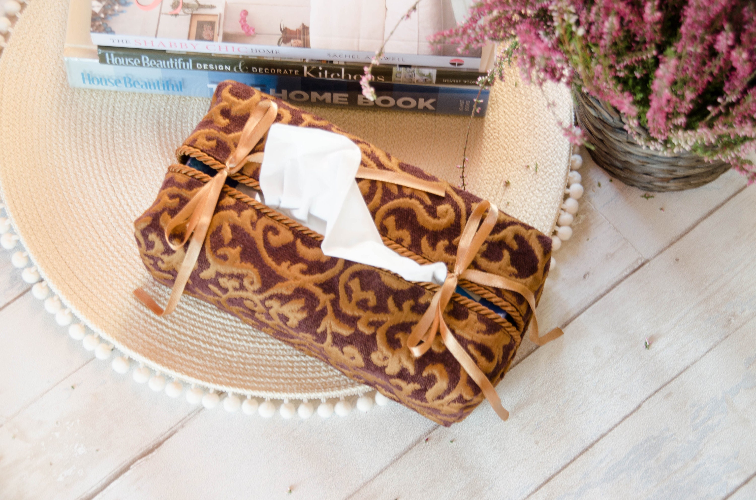 Tapestry Fabric Tissue Box Cover Very Elegant House and | Etsy