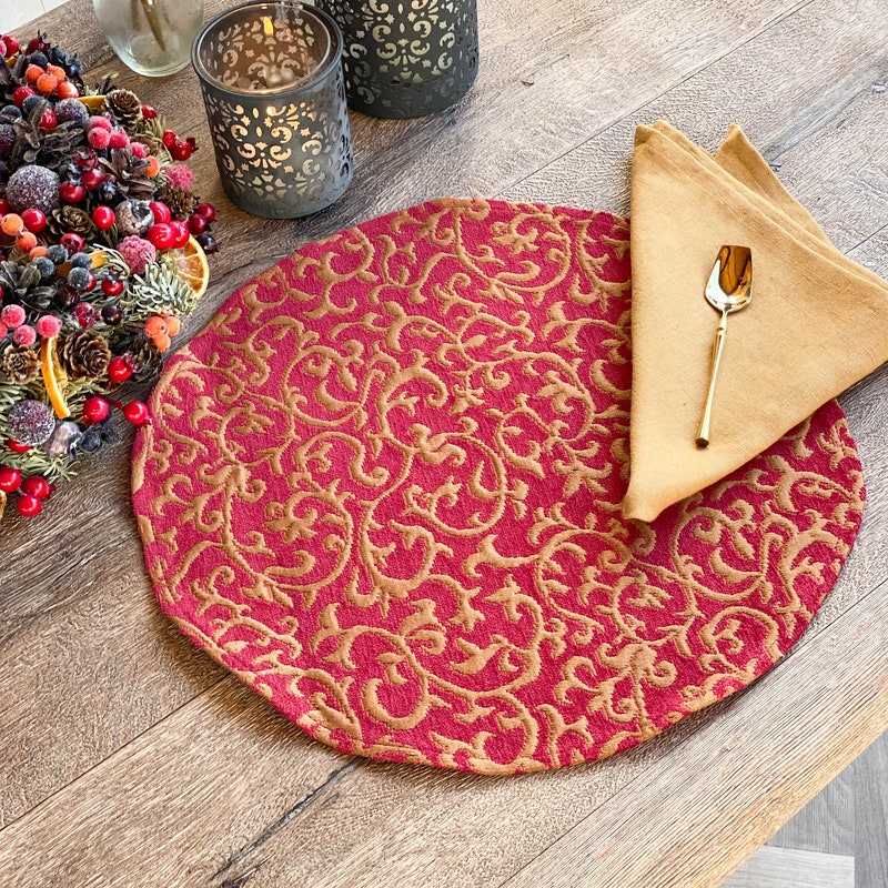 Round Red Placemats - Etsy