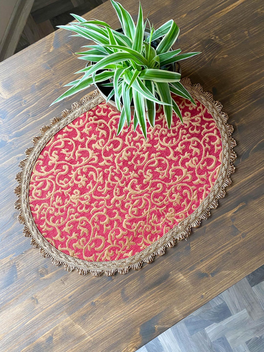 Luxury Tapestry Centerpiece Mat, Classic Table Placemat With Trimming ...