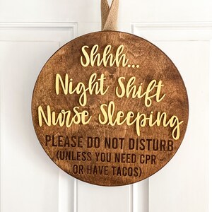 Nurse Sleeping Door Sign, Nurse Sign, Nurse Gift, Nurse Gift Ideas ...