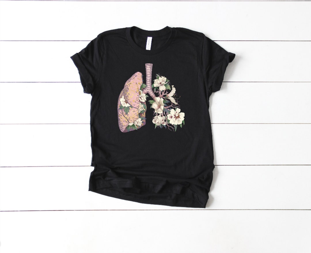 Floral Anatomical Lungs Shirt, Anatomical Lungs Nurse Shirt ...