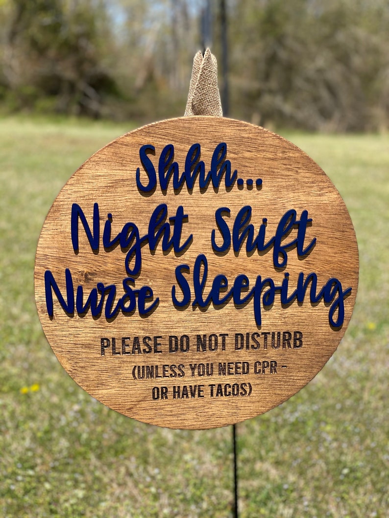 Nurse Sleeping Door Sign Nurse Sign Nurse Gift Nurse Gift - Etsy