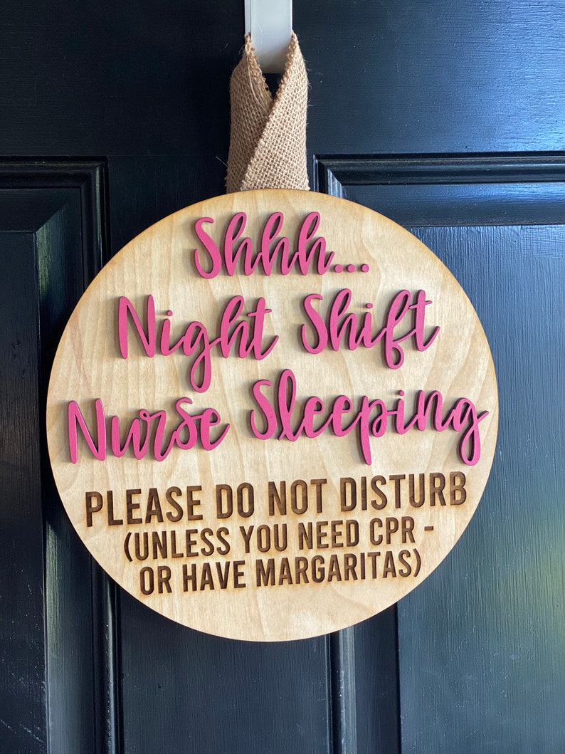 Nurse Sleeping Door Sign Nurse Sign Nurse Gift Nurse Gift - Etsy