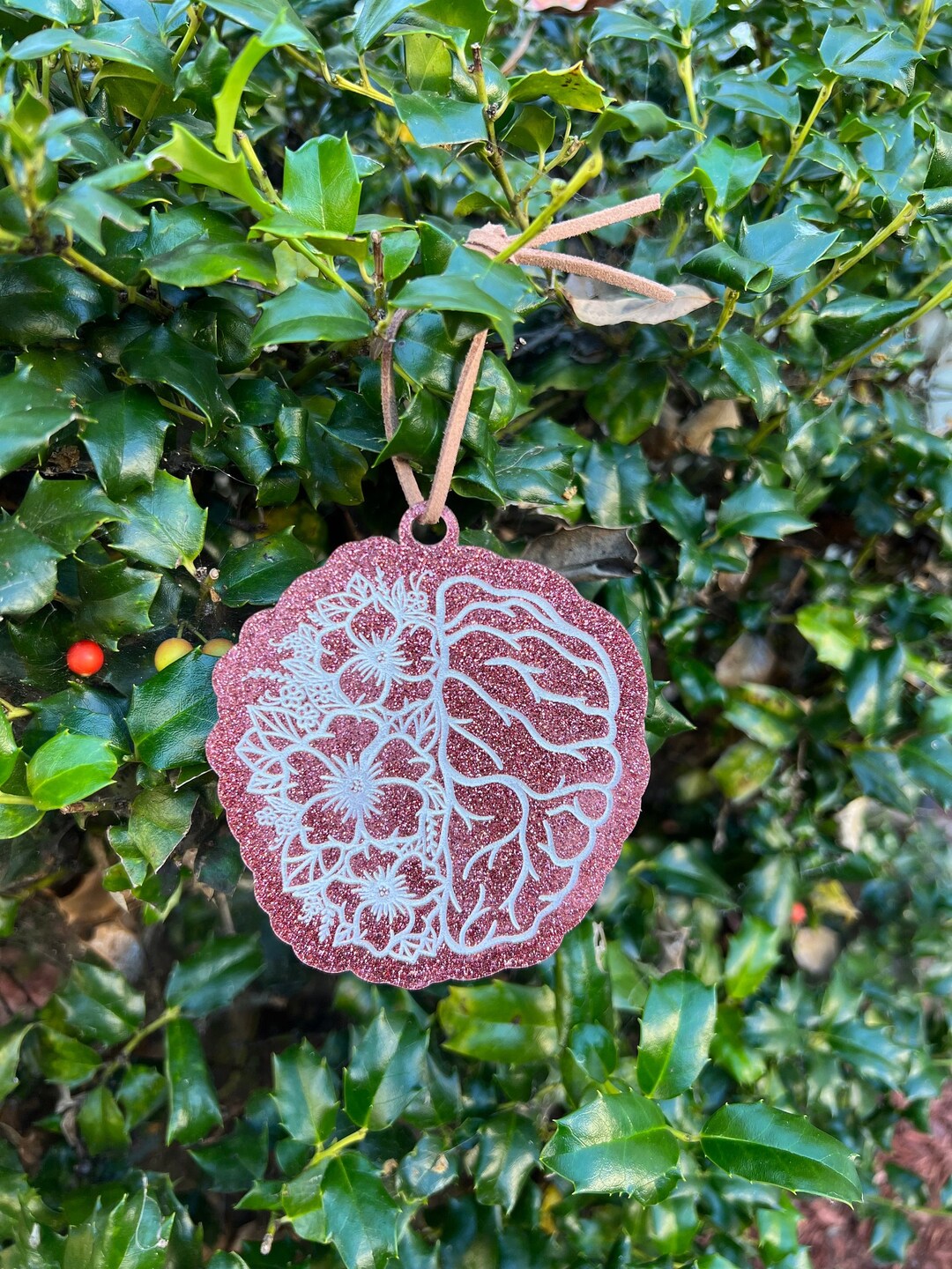 Anatomical Brain Ornament, Floral Anatomical Brain Ornament, Anatomy ...