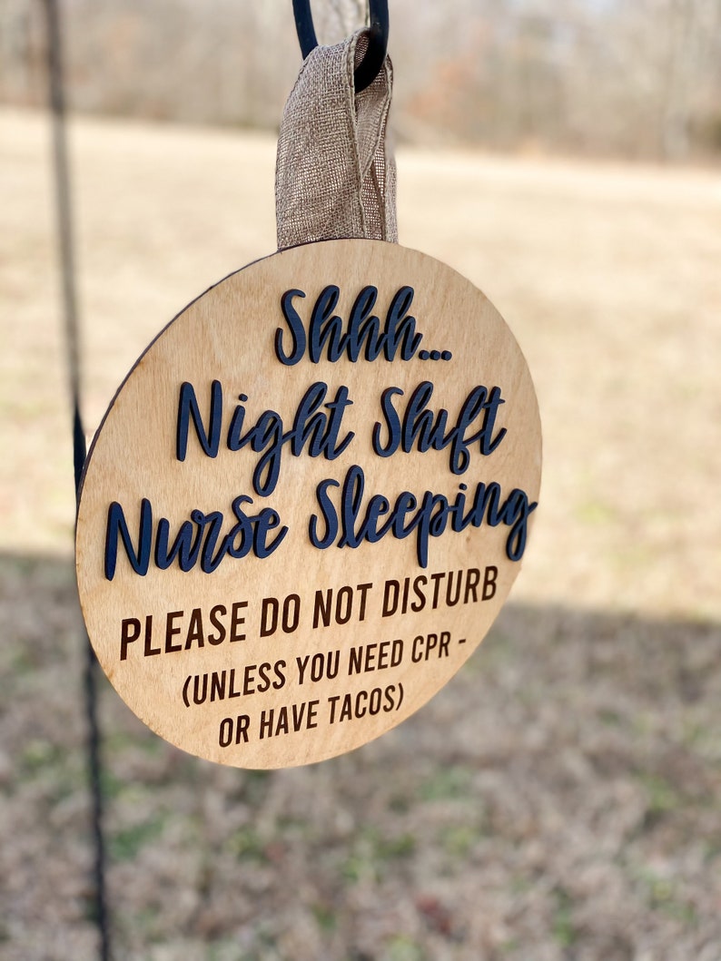 Nurse Sleeping Door Sign, Nurse Sign, Nurse Gift, Nurse Gift Ideas ...