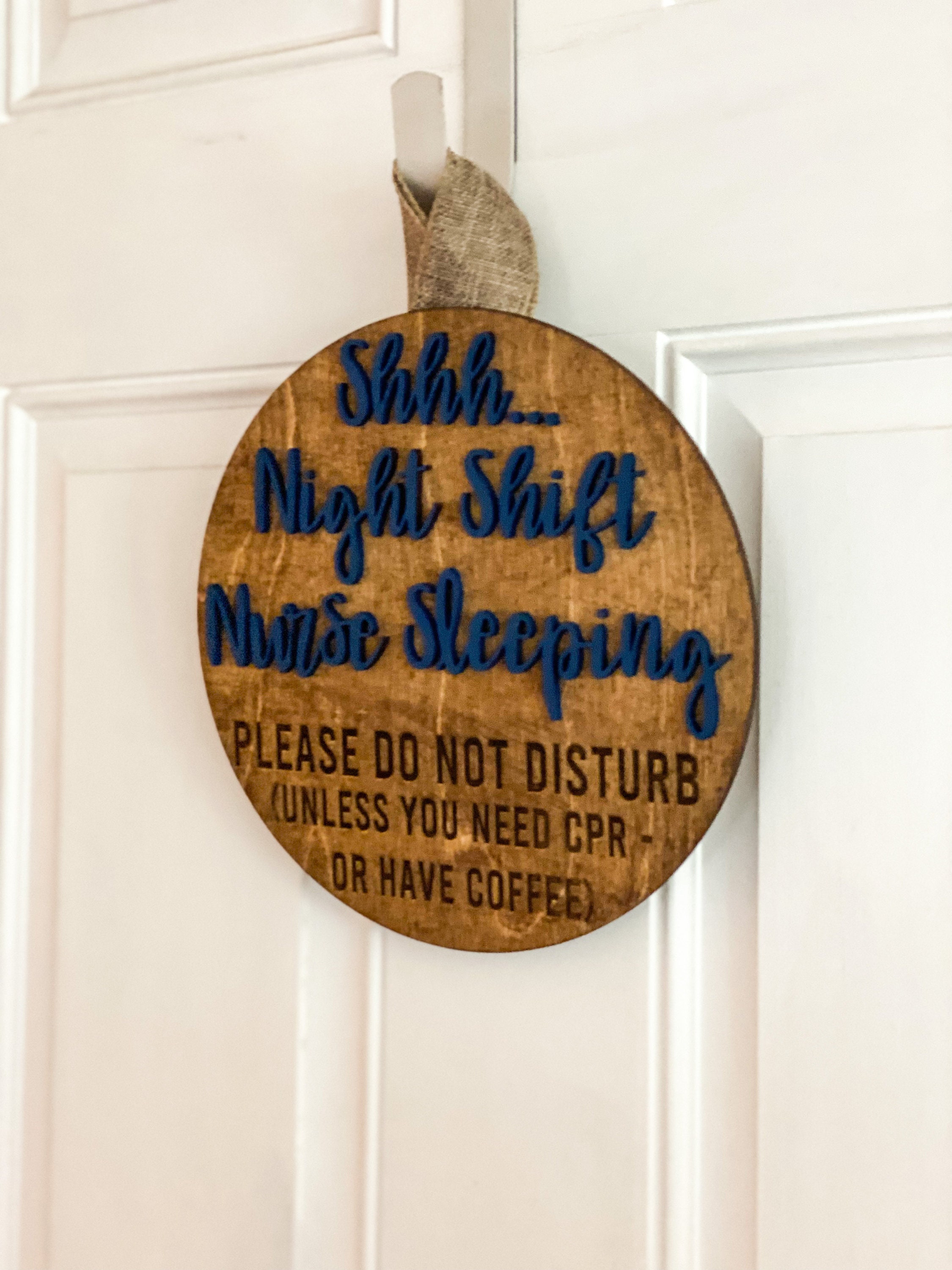Nurse Sleeping Door Sign, Nurse Sign, Nurse Gift, Nurse Gift Ideas ...