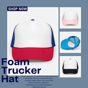 Trendy Trucker Hat, Patriotic Hat, Red White and Blue Hat, Embroidered ...