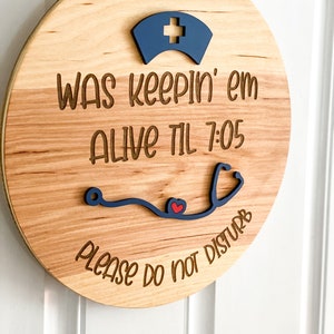 Nurse Sleeping Door Sign, Nurse Sign, Nurse Gift, Nurse Gift Ideas ...