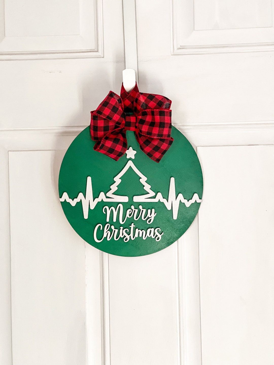 Merry Christmas Nurse Front Door Sign, Nurse Christmas Front Porch ...