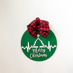 Merry Christmas Nurse Front Door Sign, Nurse Christmas Front Porch ...