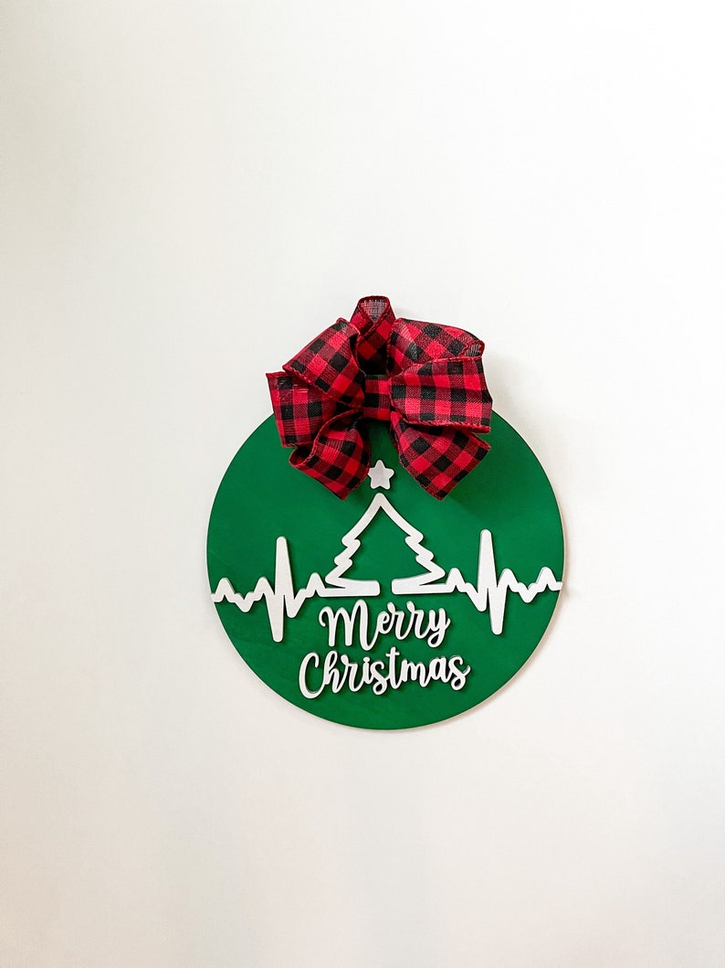 Merry Christmas Nurse Front Door Sign, Nurse Christmas Front Porch ...