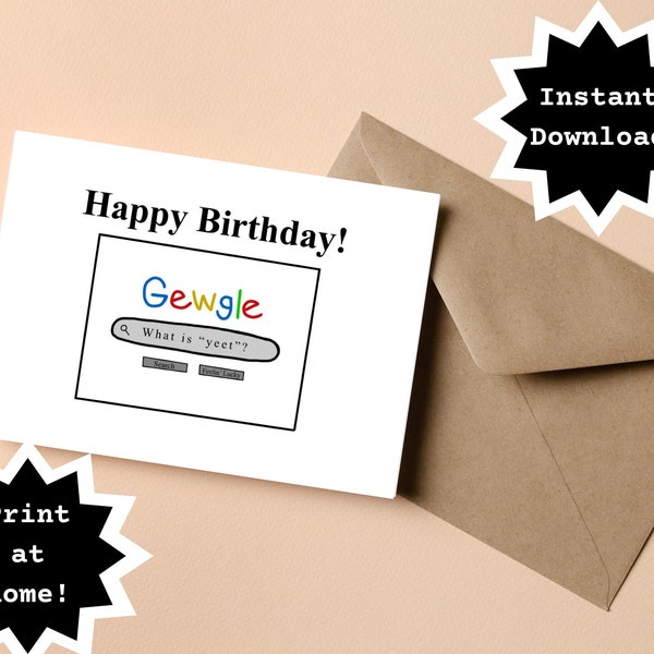 Google Birthday Card - Etsy