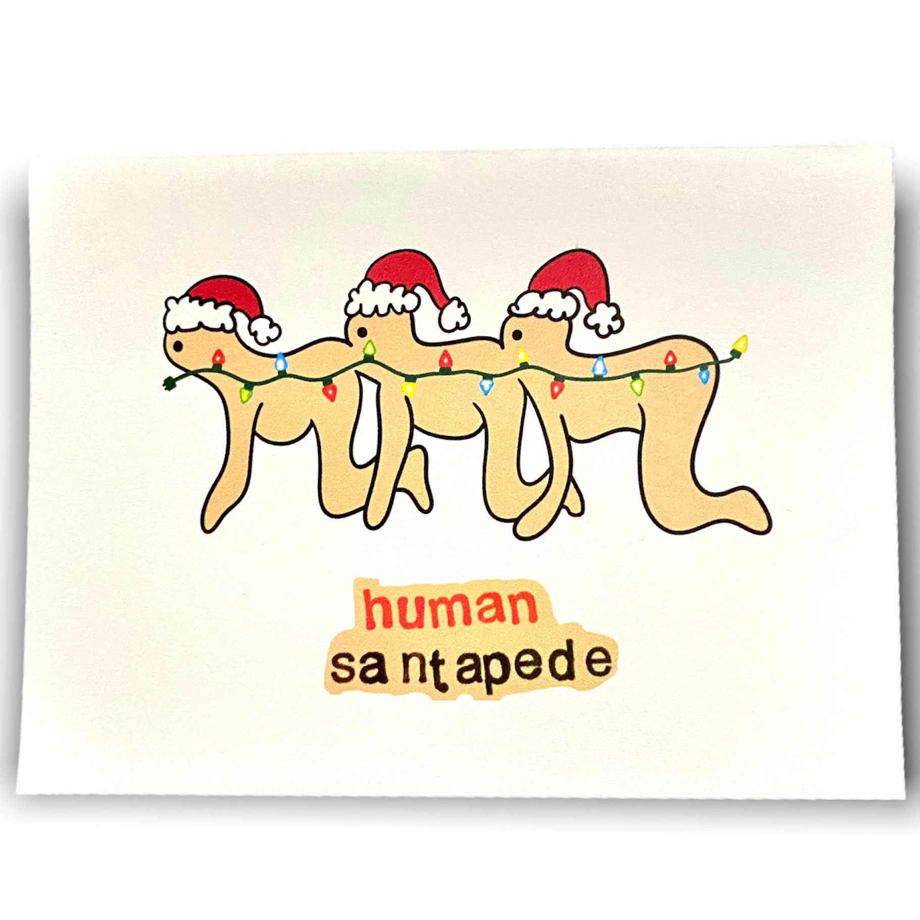 Human Centipede Santapede Horror Funny Christmas Holiday Greeting Card ...
