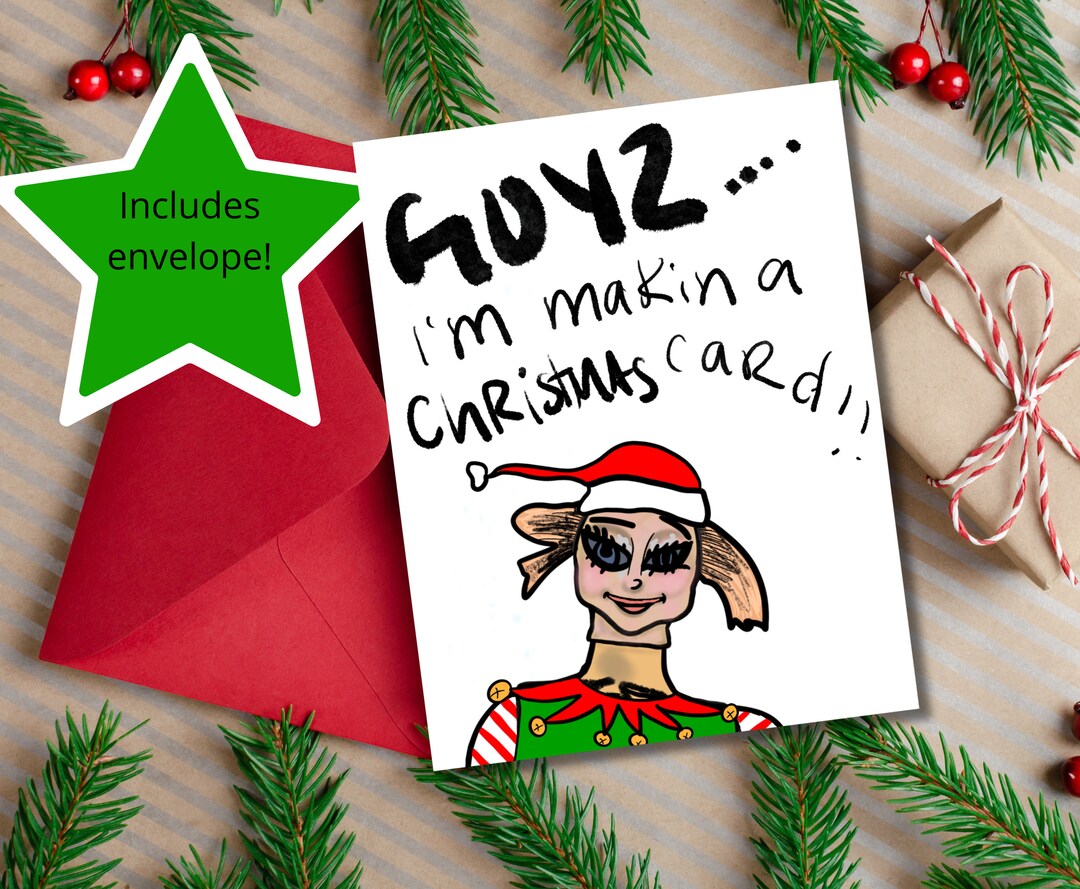Unhinged Doll From Tiktok “guys...” Funny Christmas Card - Etsy