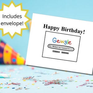 Funny Birthday Card Google Search Engine "what is 'yeet'?" Millennial ...