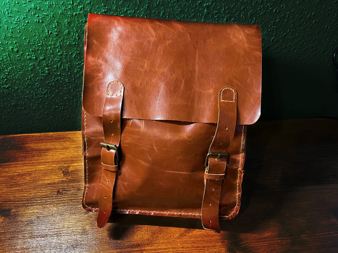 Leather Pattern Square Backpack Pattern Template Back Bag Rugsack Men ...