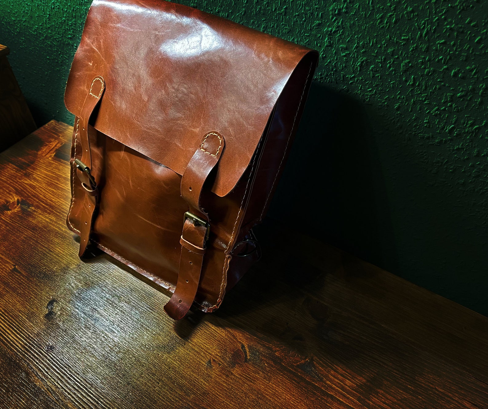 Leather Pattern Square Backpack Pattern Template Back Bag Rugsack Men ...