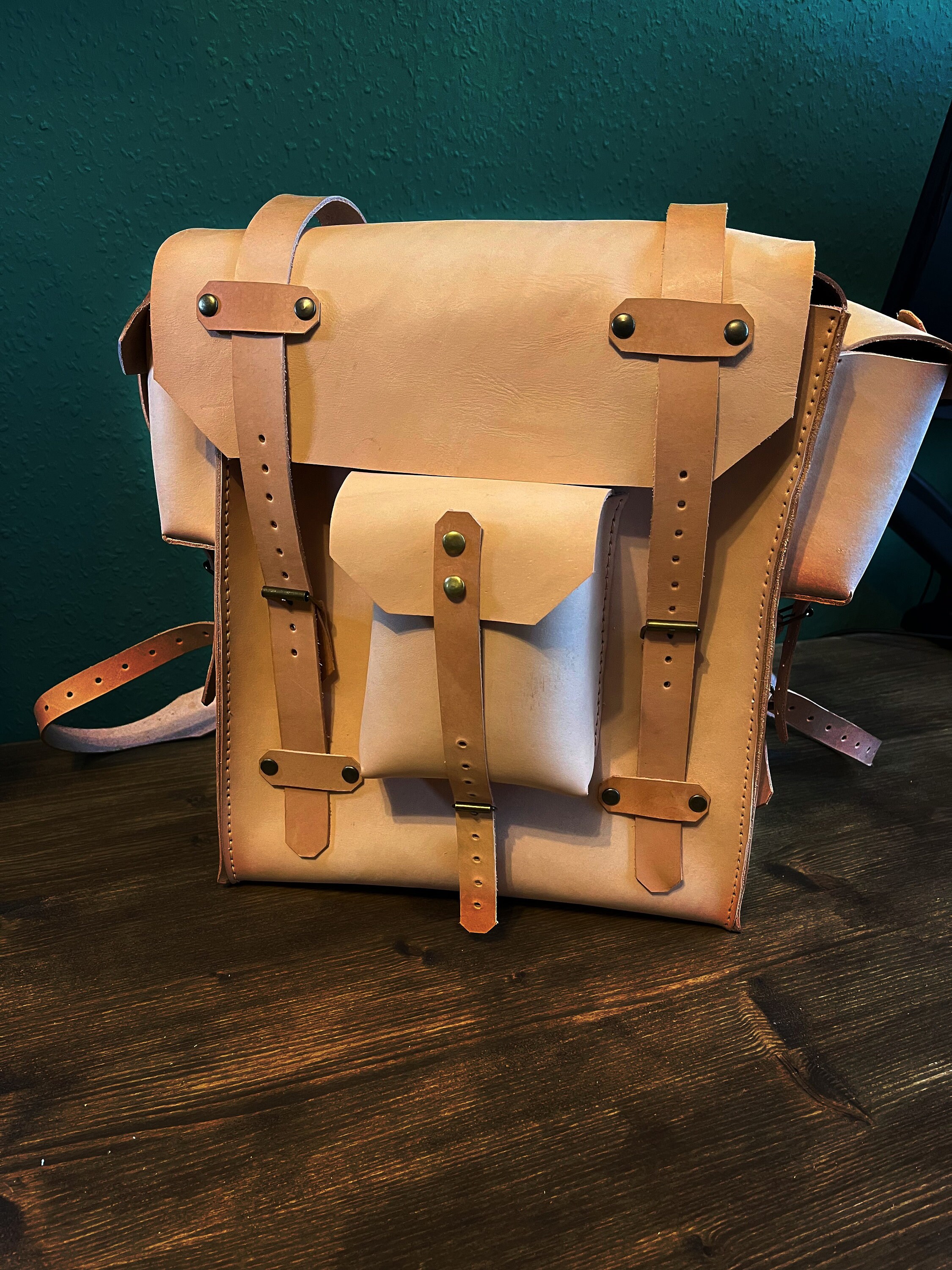 Leather Pattern Square Backpack Pattern Template Back Bag Rugsack Men ...