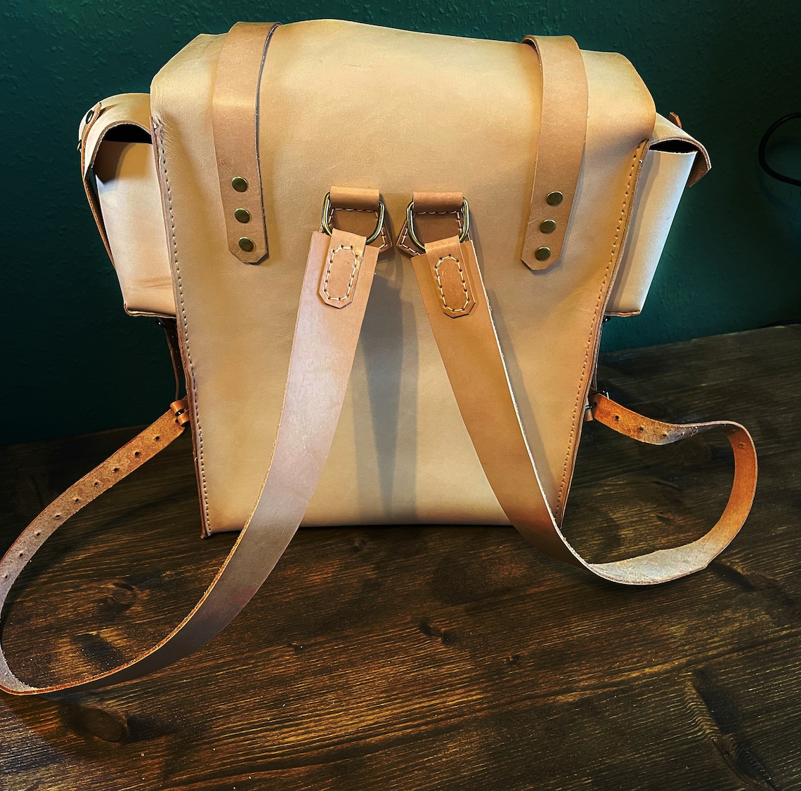 Leather Pattern Square Backpack Pattern Template Back Bag Rugsack Men ...