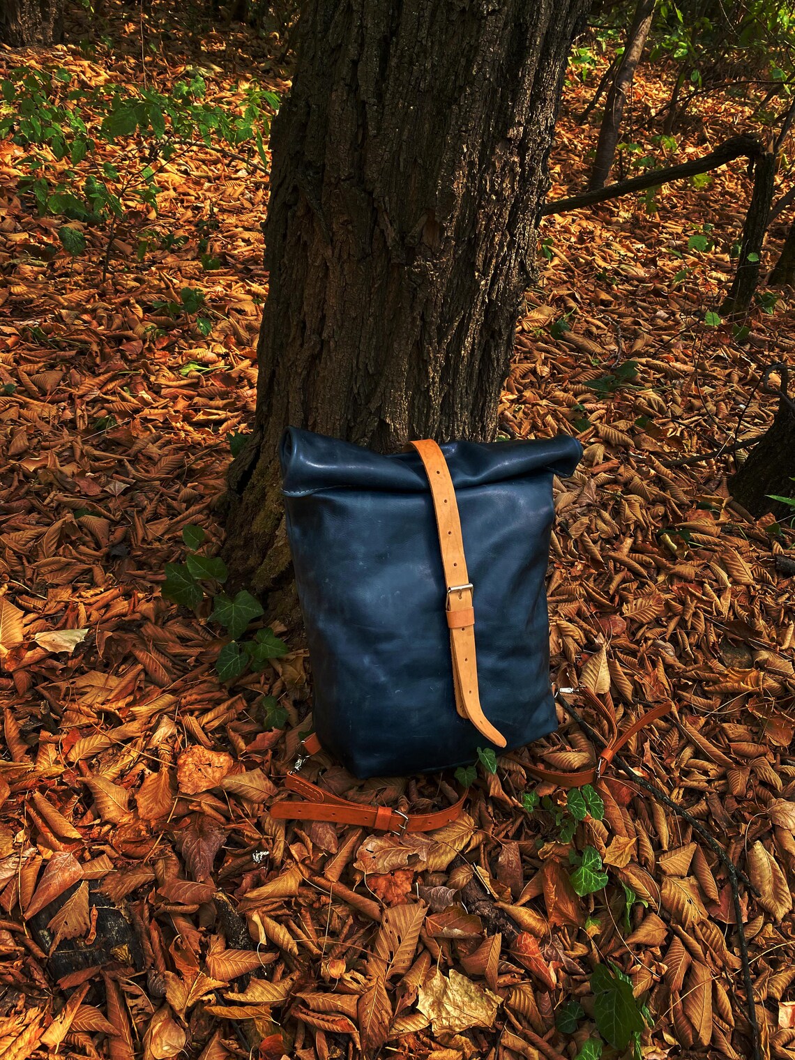 Rolled Roll Top Backpack Leather Rugsack DIY Pattern Template Digital ...