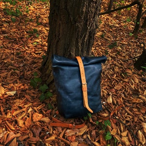 Rolled Roll Top Backpack Leather Rugsack DIY Pattern Template Digital ...