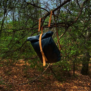 Rolled Roll Top Backpack Leather Rugsack DIY Pattern Template Digital ...