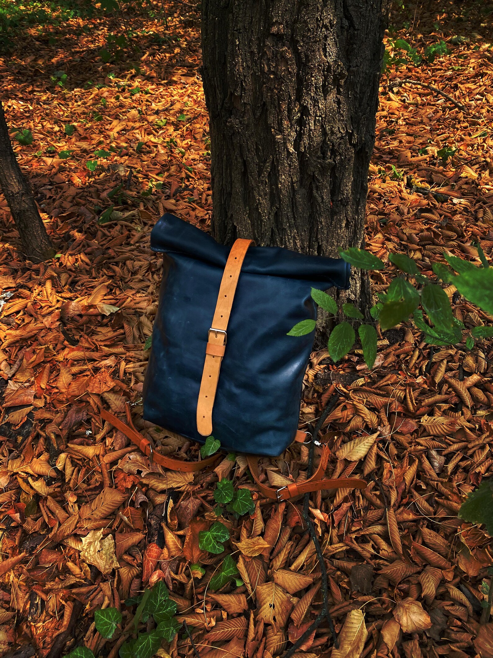 Rolled Roll Top Backpack Leather Rugsack DIY Pattern Template Digital ...