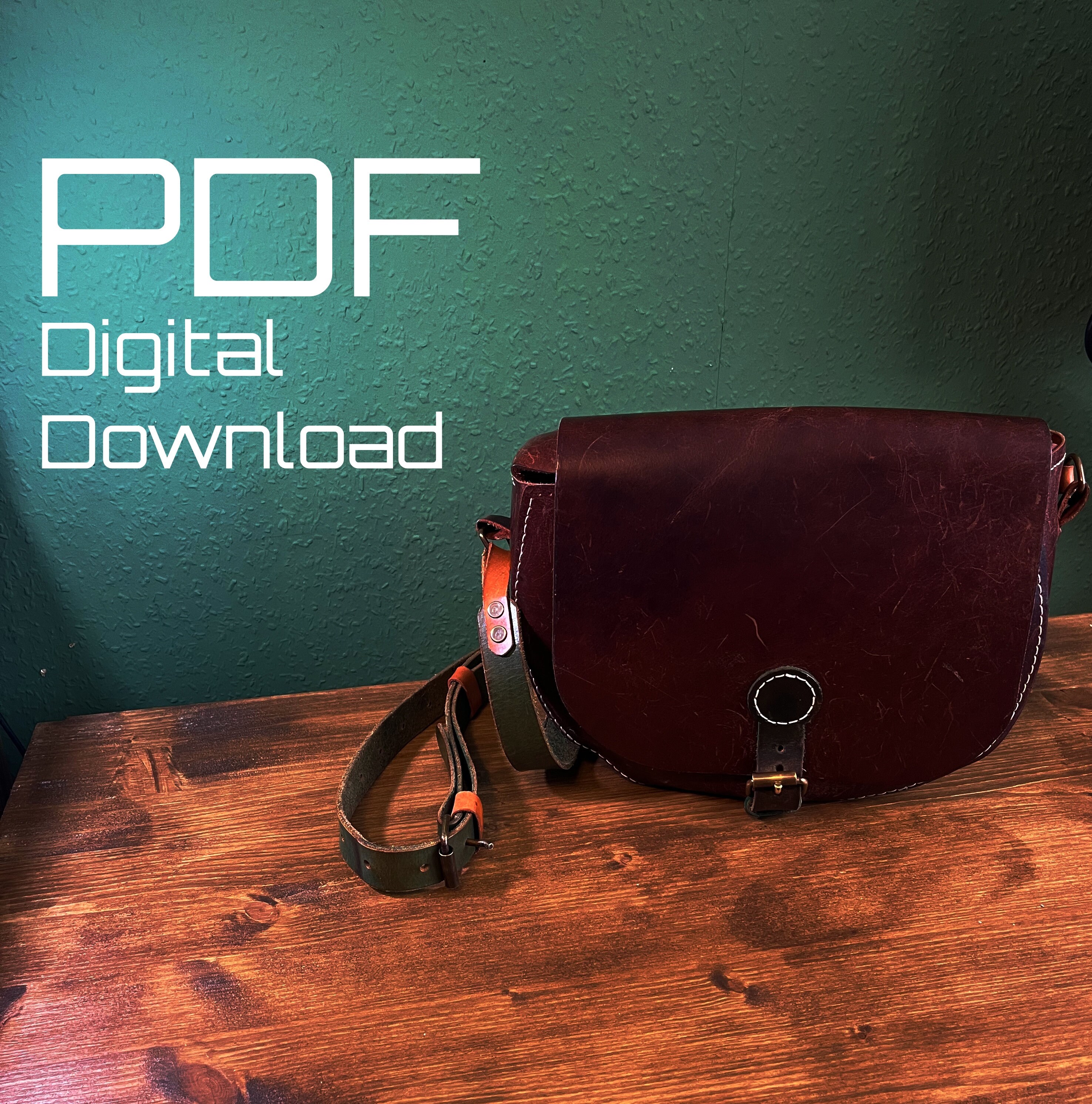 Leather Pattern Saddle Half Moon Bag Pattern Template Men Woman ...