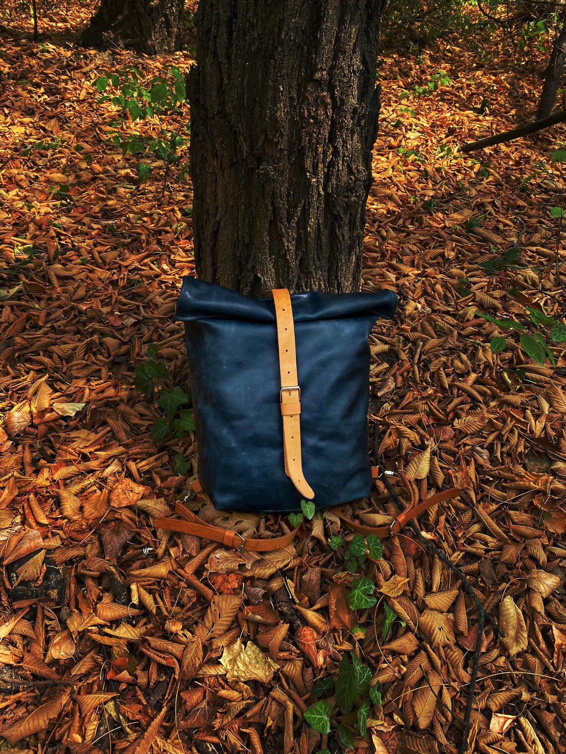 Rolled Roll Top Backpack Leather Rugsack DIY Pattern Template Digital ...