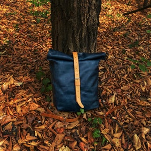 Rolled Roll Top Backpack Leather Rugsack DIY Pattern Template Digital ...