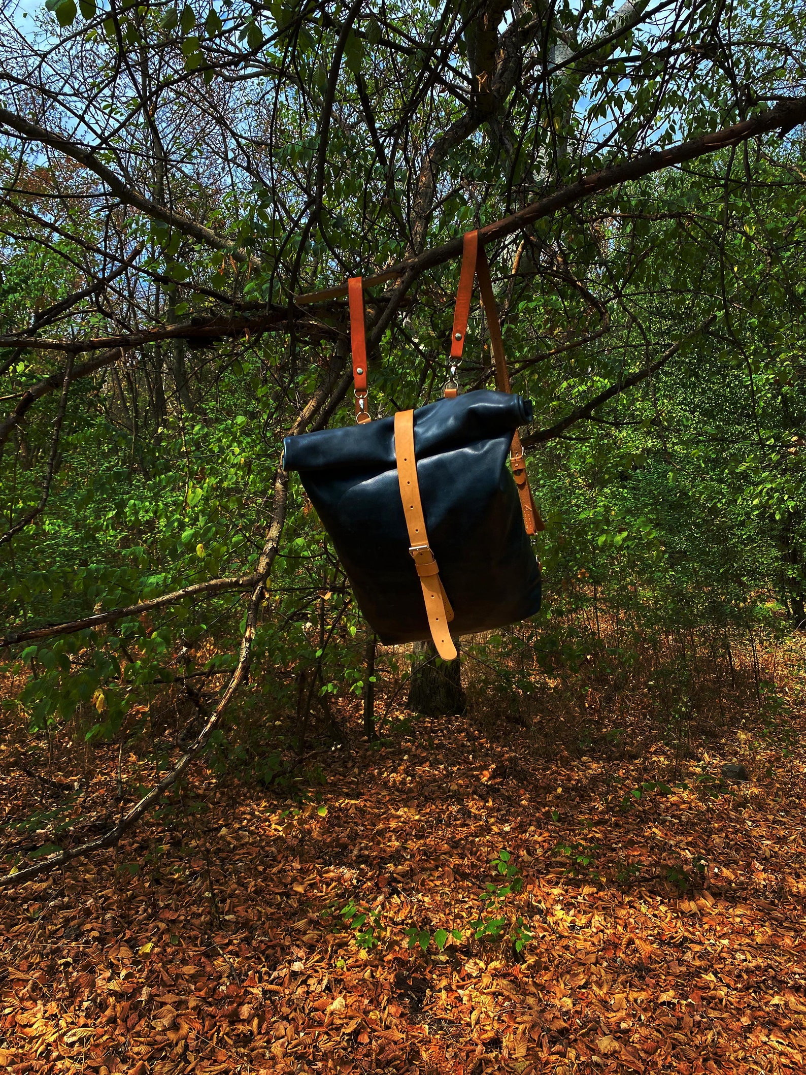 Rolled Roll Top Backpack Leather Rugsack DIY Pattern Template Digital ...