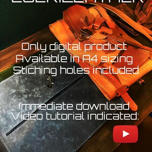 Rolled Roll Top Backpack Leather Rugsack DIY Pattern Template Digital ...