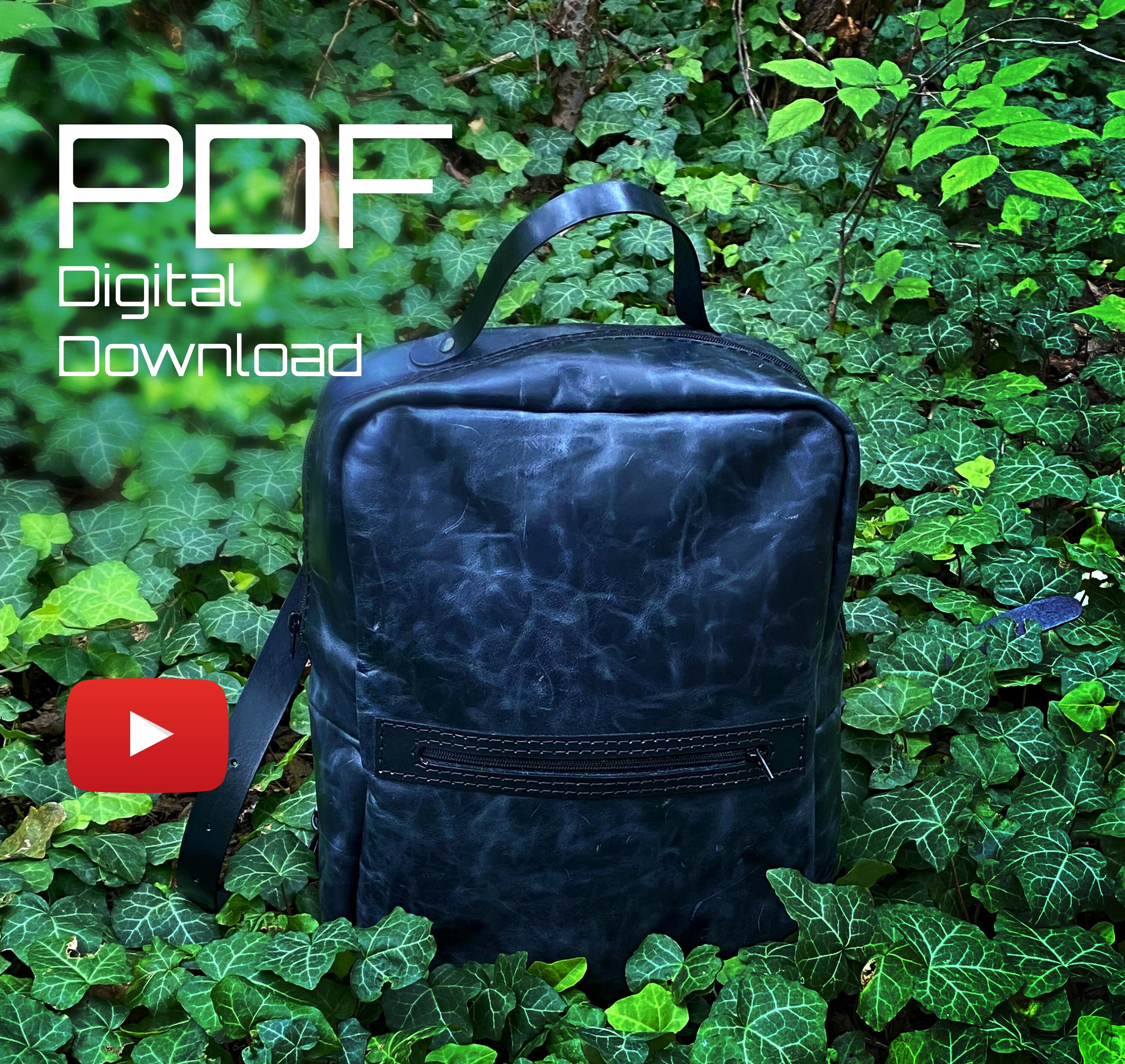 Leather Pattern Square Backpack Pattern Template Back Bag - Etsy