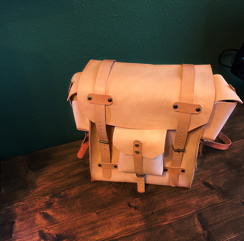 Leather Pattern Square Backpack Pattern Template Back Bag Rugsack Men ...