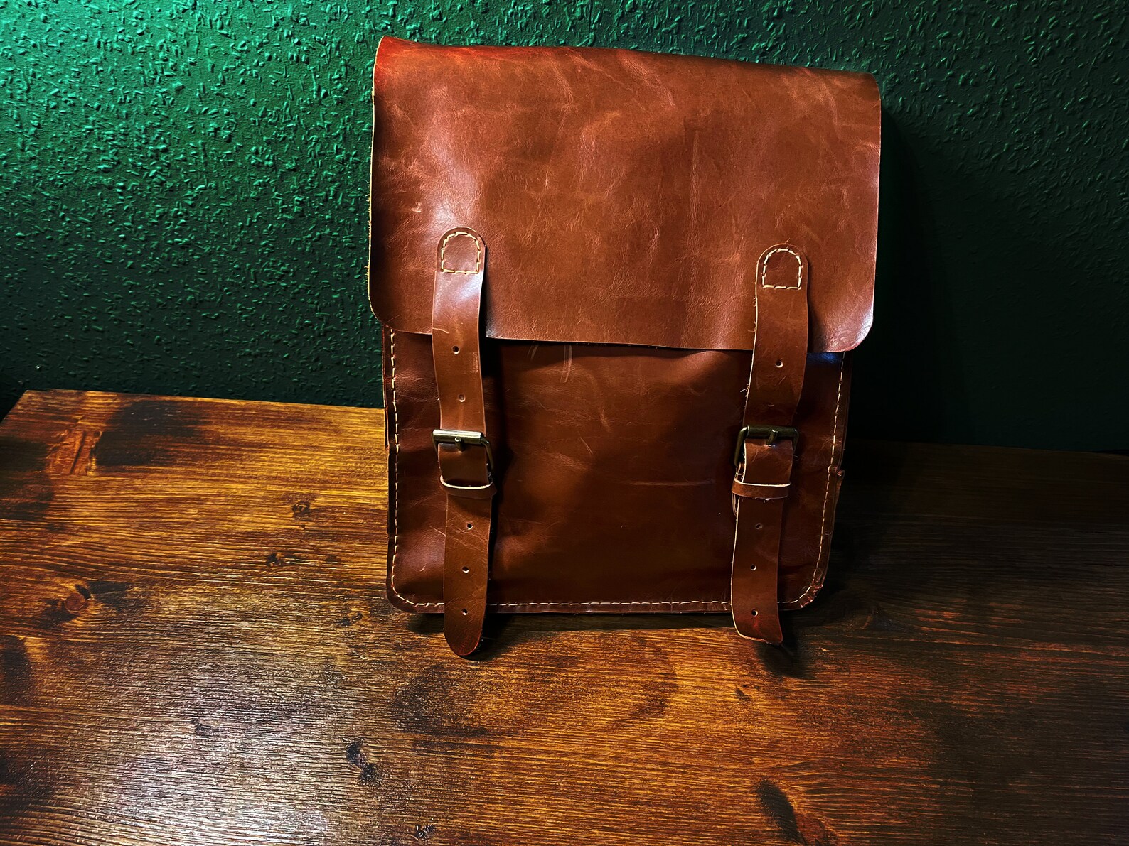 Leather Pattern Square Backpack Pattern Template Back Bag Rugsack Men ...