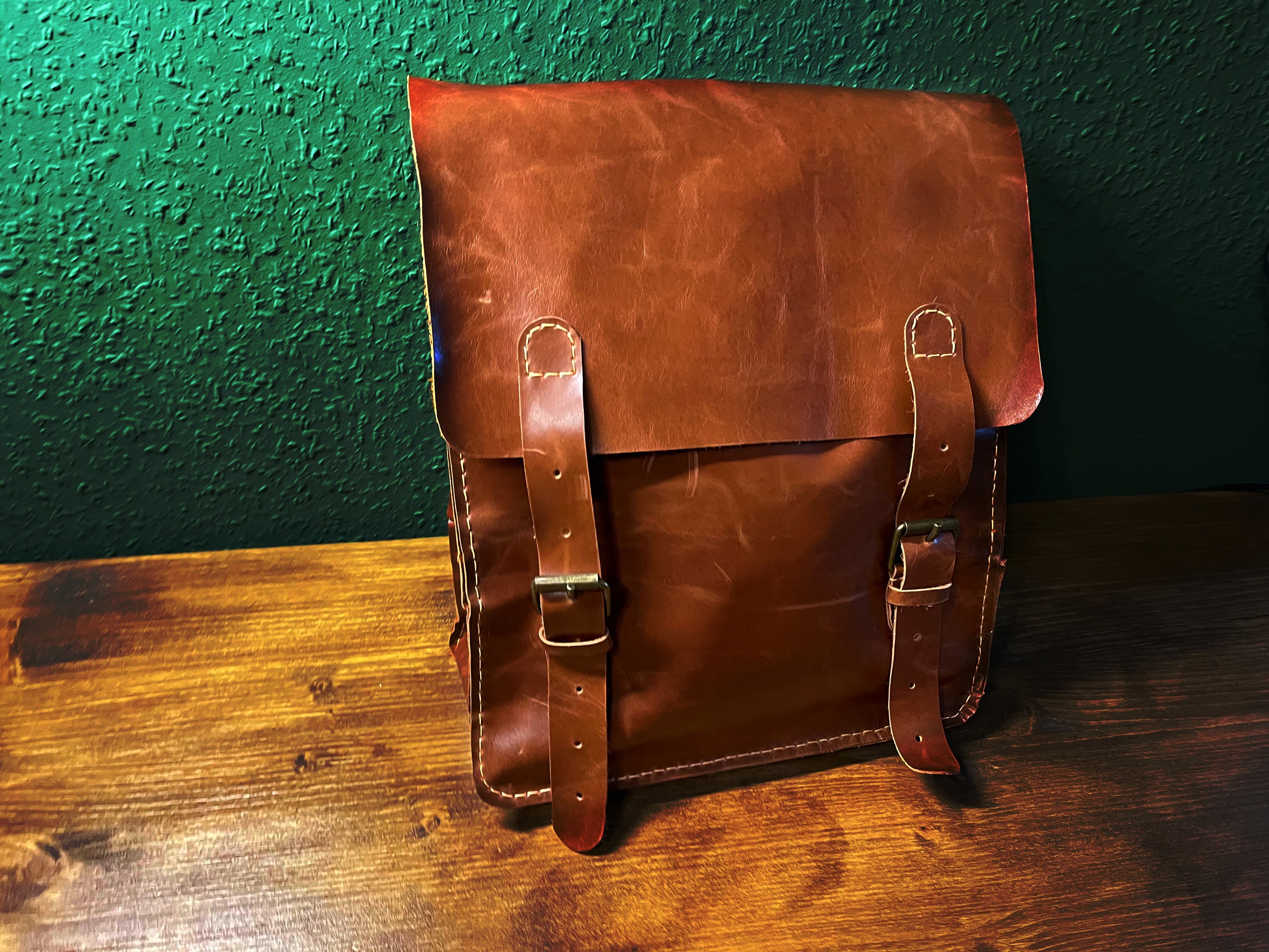 Leather Pattern Square Backpack Pattern Template Back Bag Rugsack Men ...