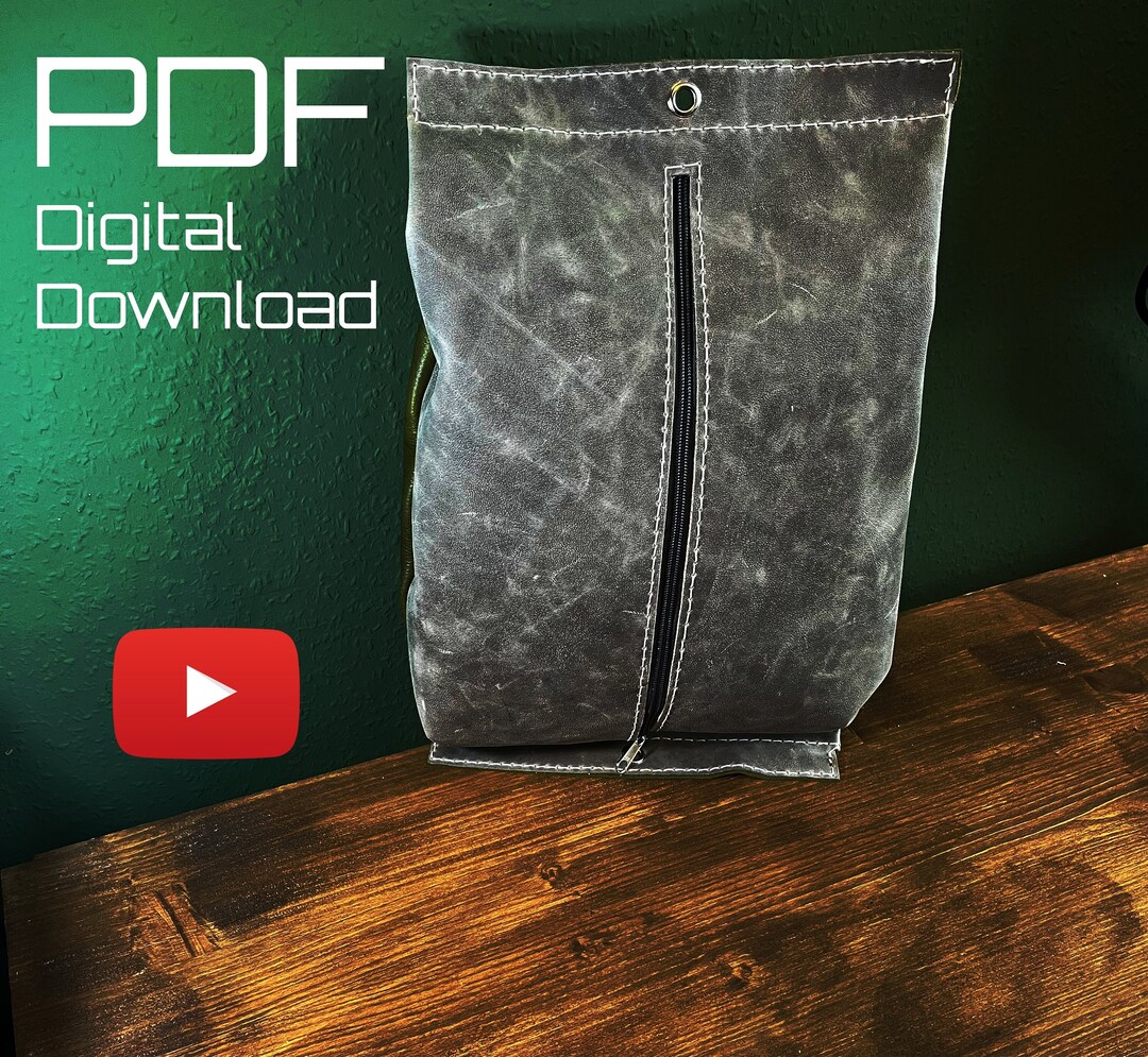 Leather Pattern Square Backpack Pattern Template Back Bag Rugsack Men ...