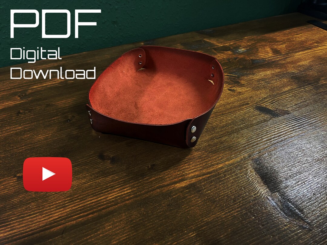 Leather Tray Template Tray, PDF Pattern | A4 Template Mens Leather ...