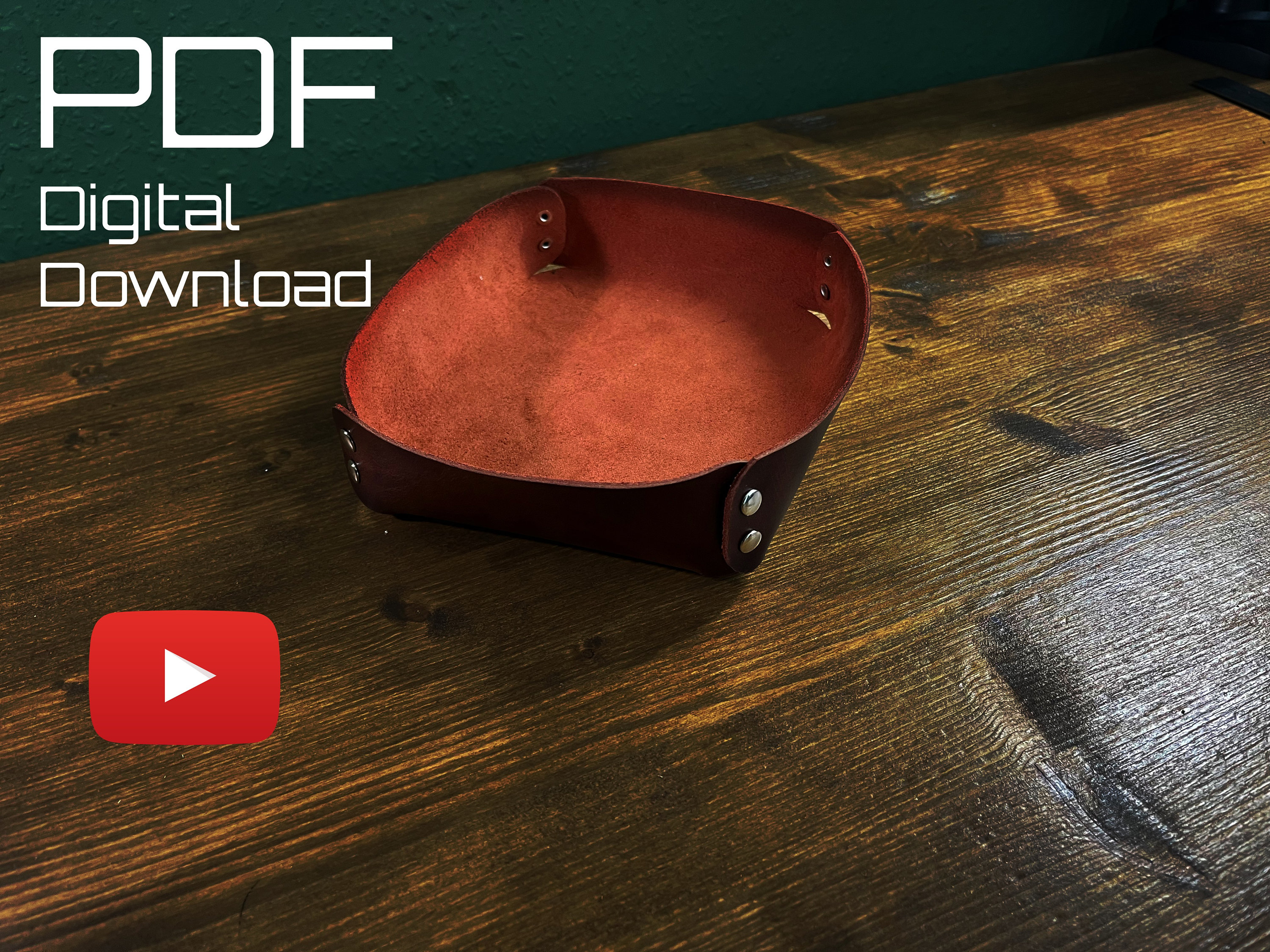 Leather Tray Template Tray, PDF Pattern | A4 Template Mens Leather ...