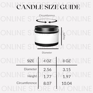 Candle Size Chart Candle Mock up Candle Care Instructions Candle Mockup ...