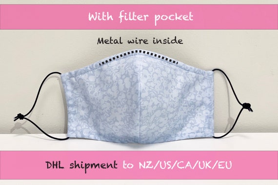 With Filter Pocket 3D Reusable Face Mask Cotton Face Mask | Etsy