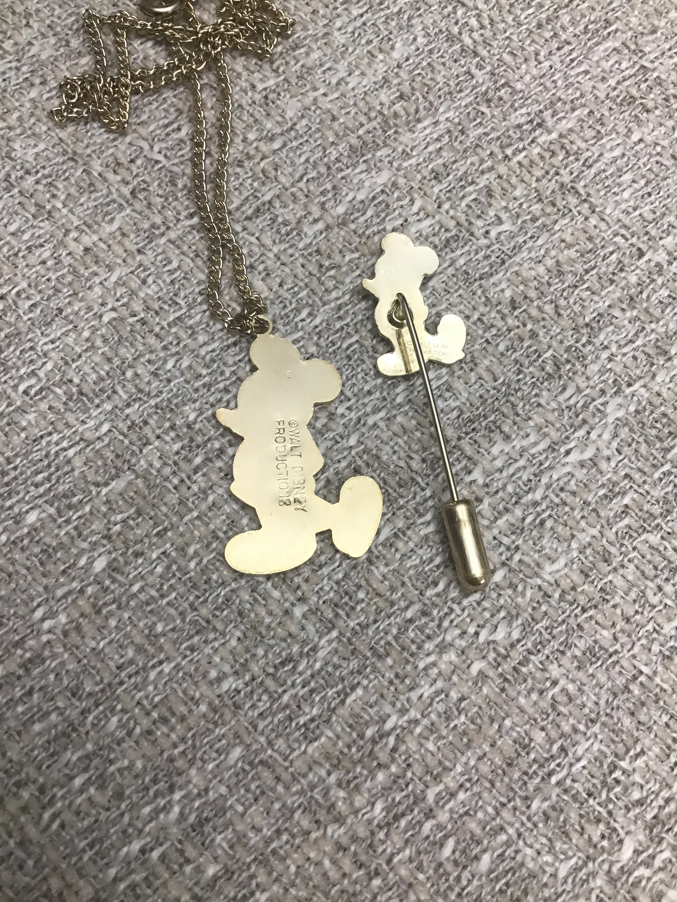 Vintage Mickey Mouse Stick Pin & Necklace - Etsy
