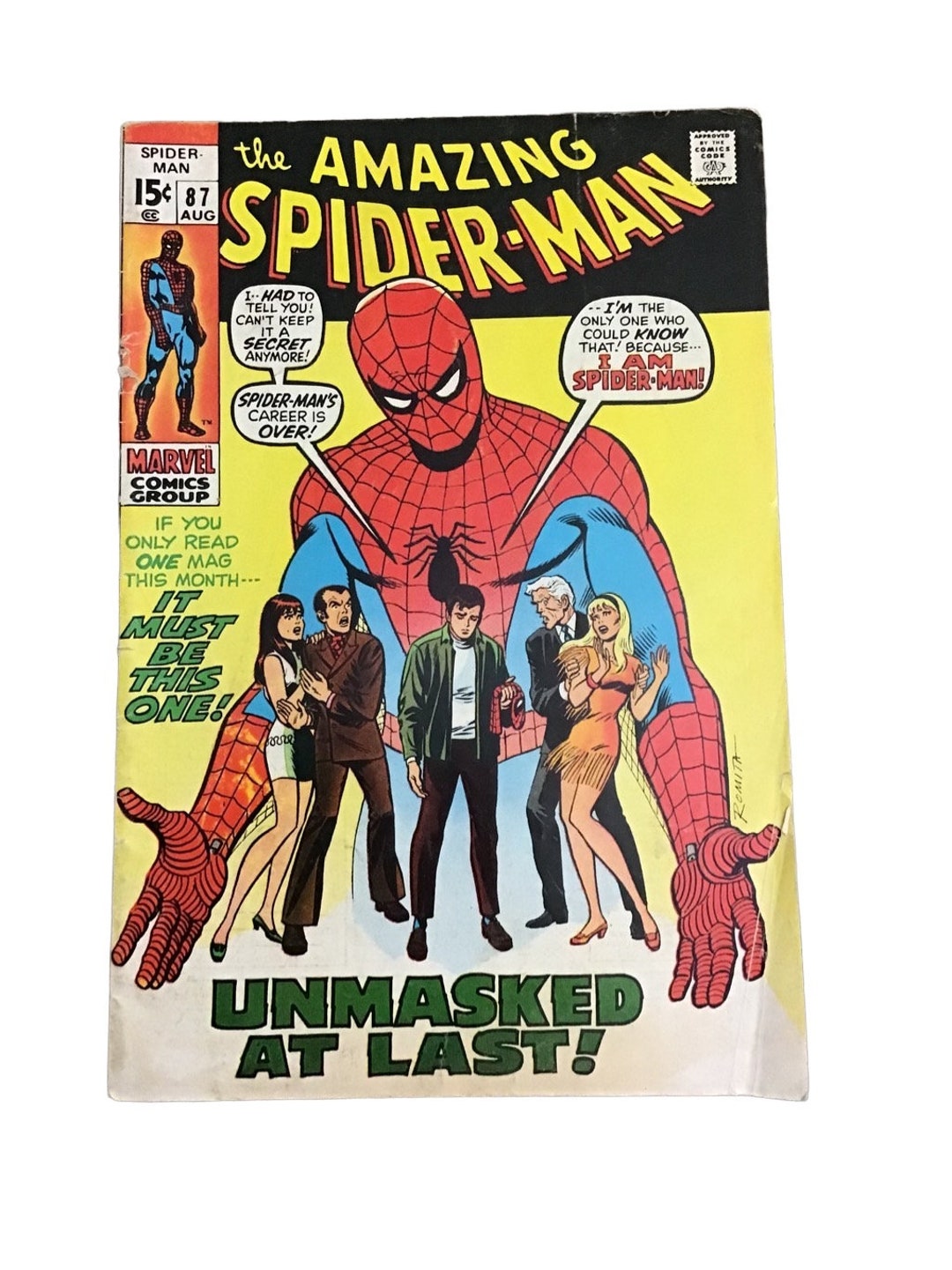 RARE DOUBLE COVER the Amazing Spider-man Unmasked at Last! #87 1970 - Etsy