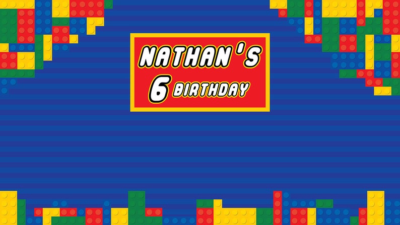 Lego Theme Birthday Backdrop Artwork Classic Lego Theme | Etsy