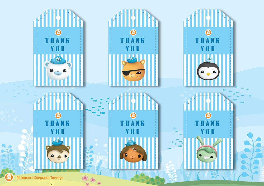 Octonauts T Tags Thank You Tags A Set Of 6 Characters